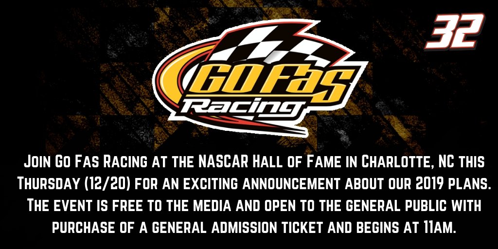 Go FAS Racing will have an announcement about their 2019 plans at the ...