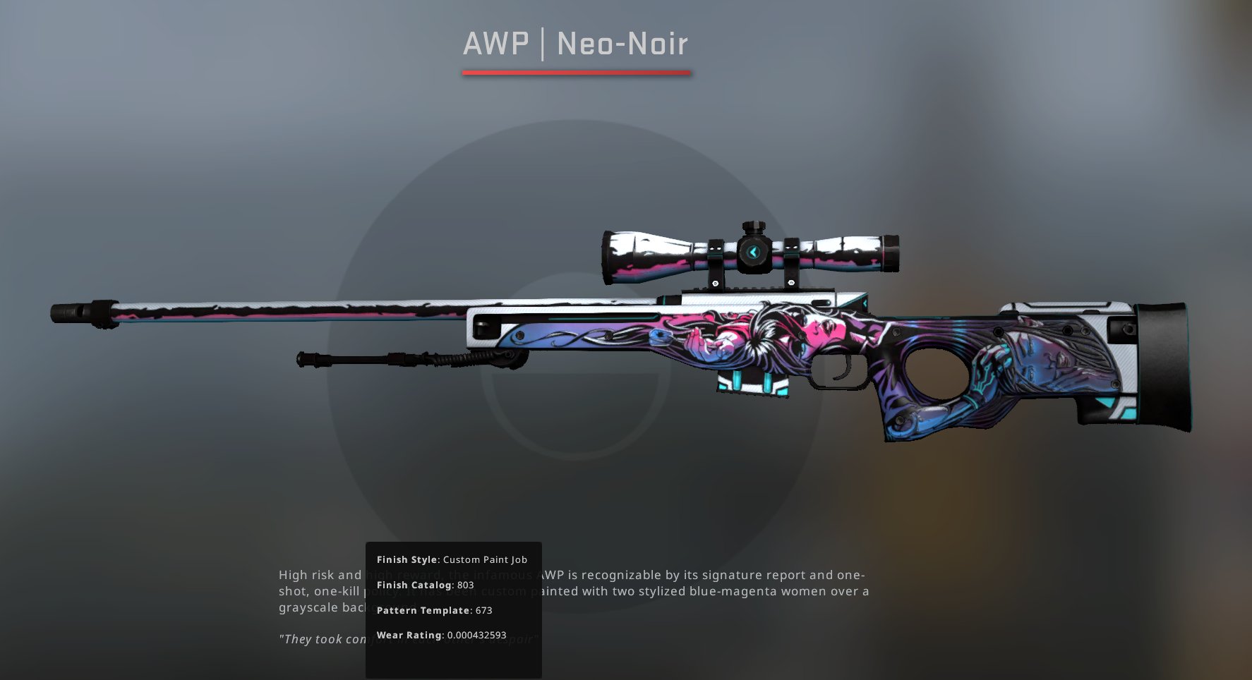 ohnePixel on Twitter: "I just purchased this 0.0004 AWP Neo Noir! 🔥 This is the #1 float which ...