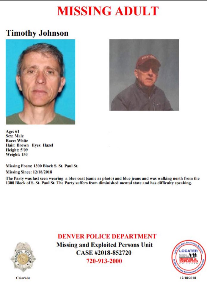 Denver Police Dept On Twitter Denver Have You Seen Timothy Johnson