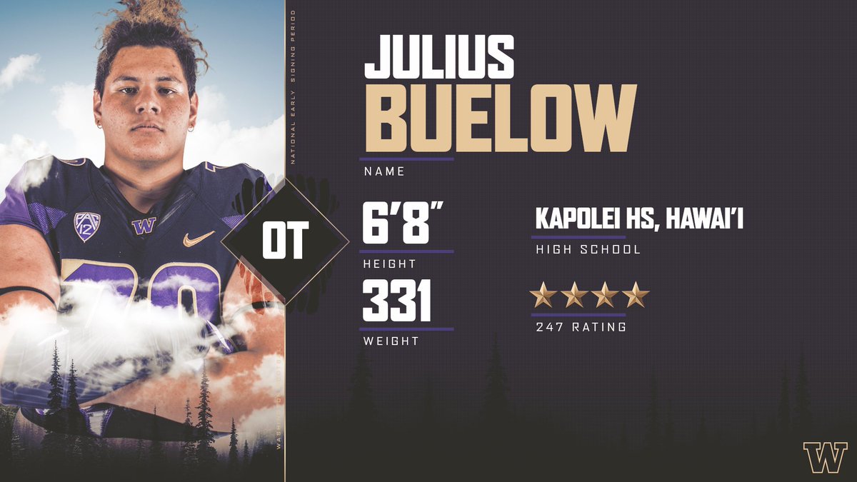 2019 4* OT Julius Buelow signs with Washington : r/CFB