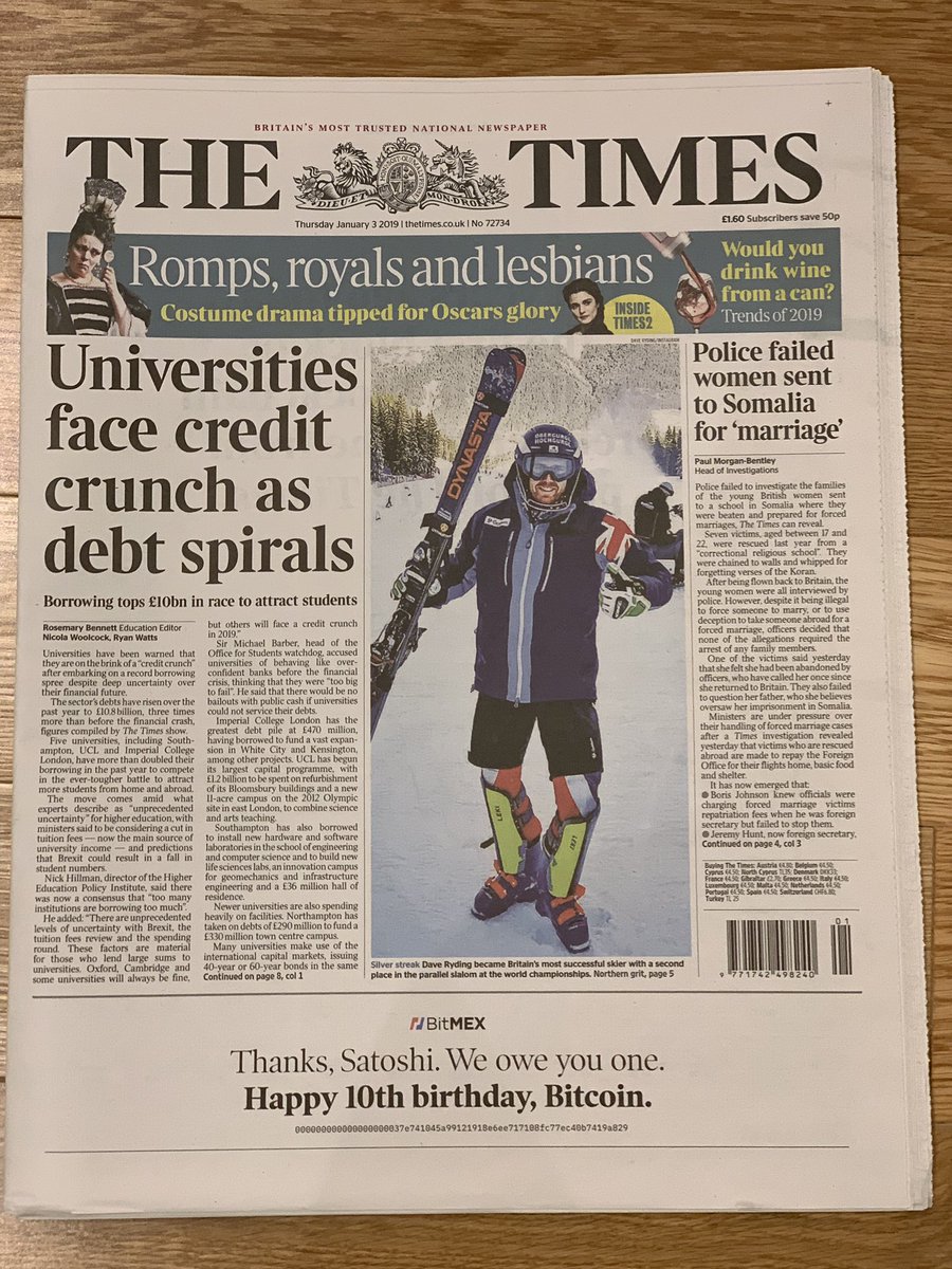 10yrs ago today, the first Bitcoin block. Turns out it was a pretty big ...