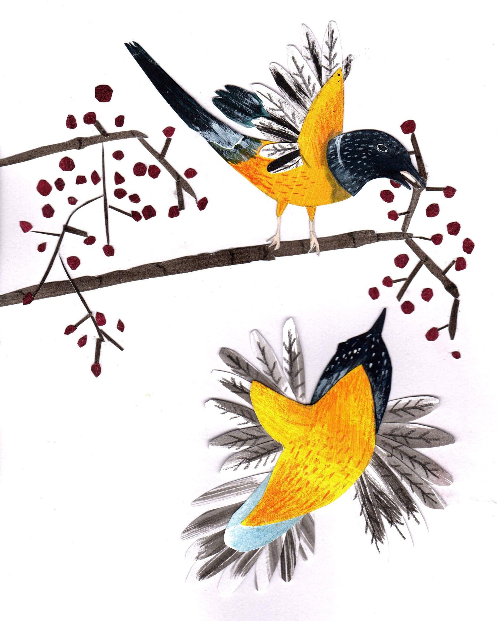 Wildlife Collage Drawing