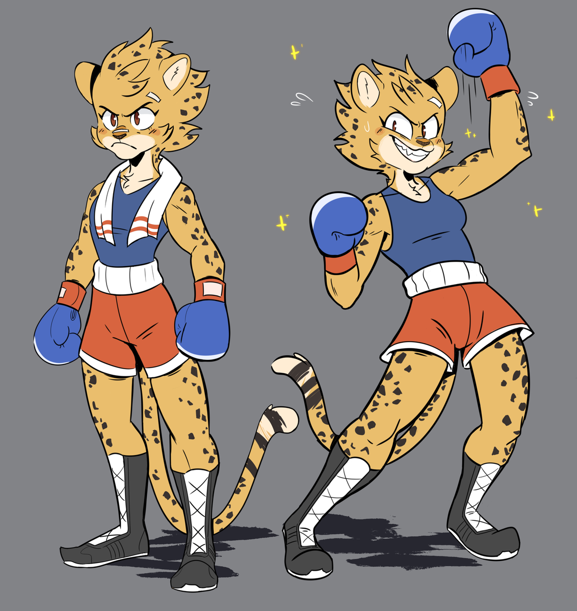 「Cheetah Boxer! ?? Starting the new year 」|Andy Ayalaのイラスト
