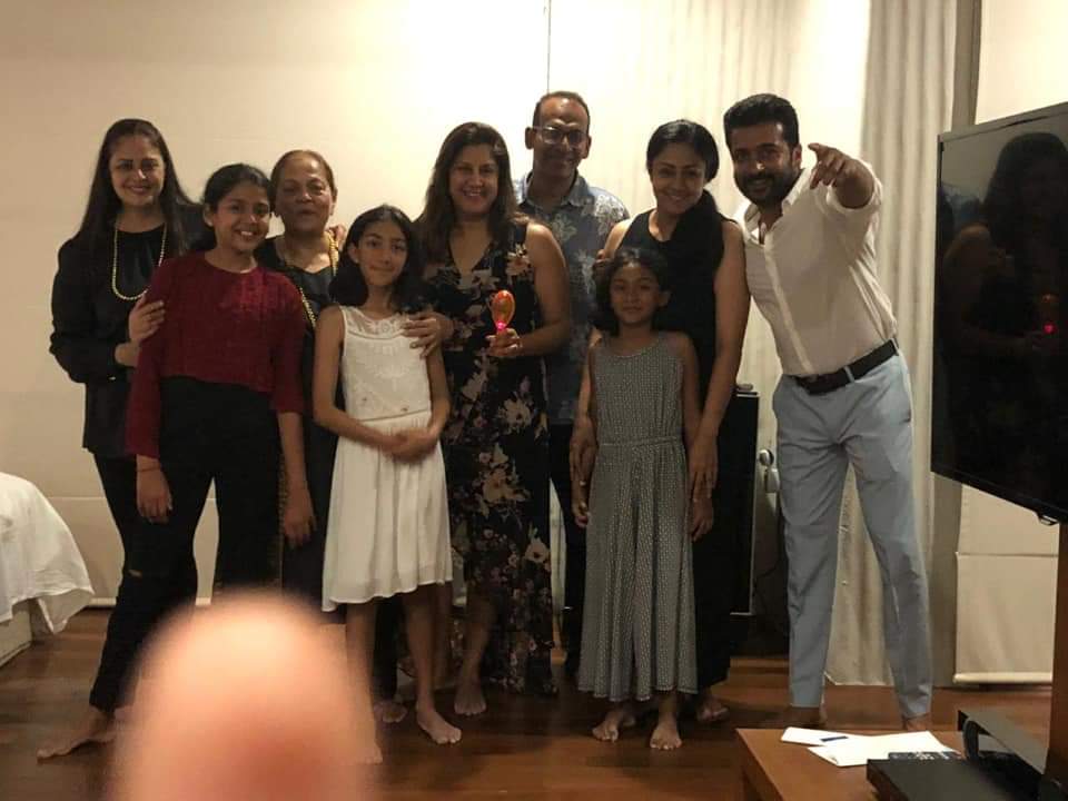 Surya And Jyothika With Diya And Dev