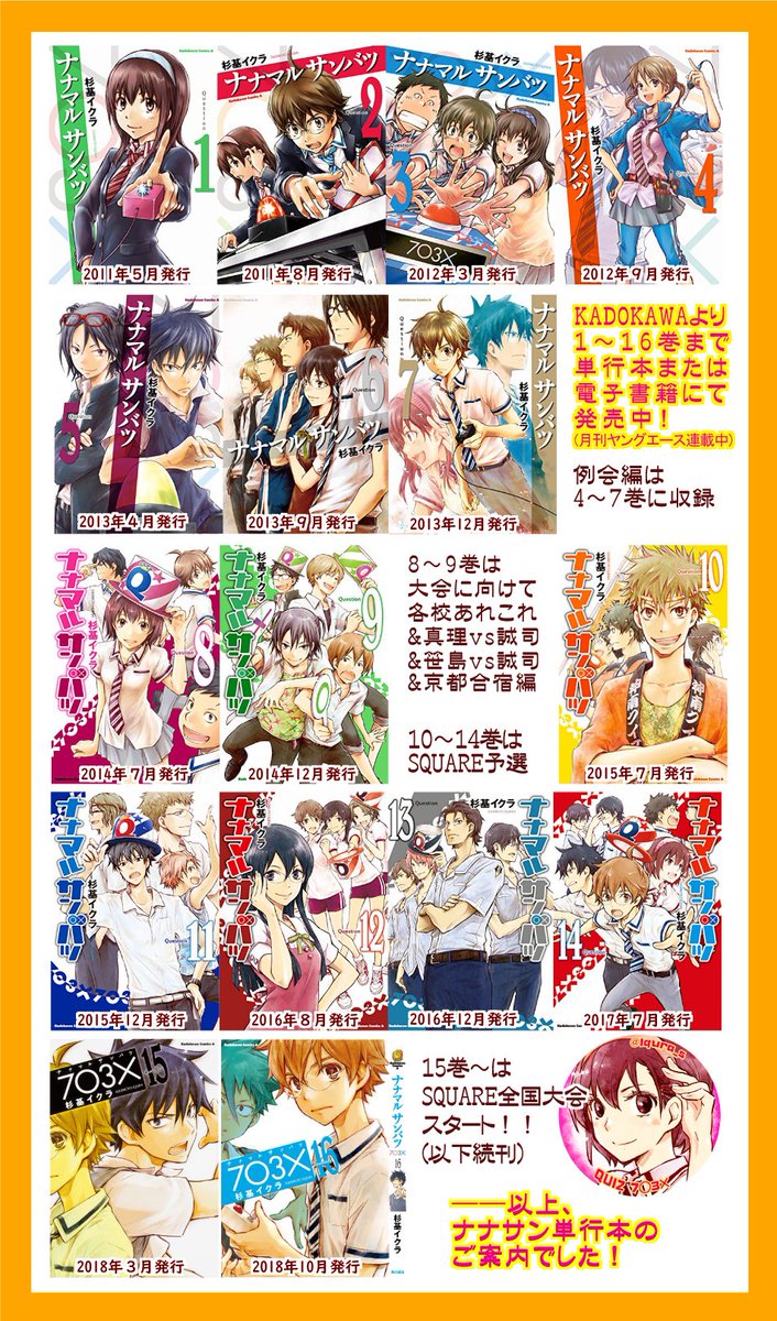 部活系競技クイズ漫画『#ナナマルサンバツ』ヤングエースにて連載中。? #ComicWalker で第一話と最新話を無料」杉基ｲｸﾗ🌼の漫画