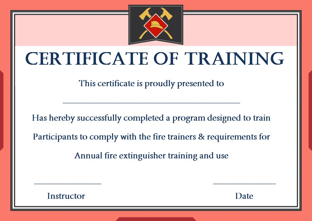 Fire Extinguisher Certificate Template