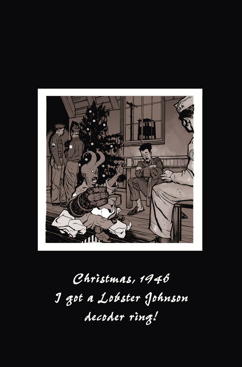 「Hellboy Christmas memories Art by @AH_AdamHughes 」Mike Mignolaの漫画