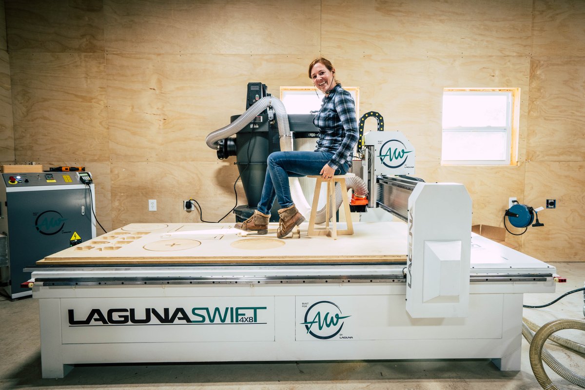 Laguna Tools on X It took April Wilkerson wilker dos no time at all after receiving her Laguna Swift 4x8 CNC machine to start pumping out a wide range of projects Video coming