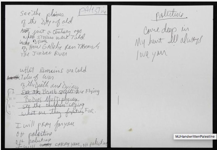 Michael Jackson Handwritten Notes