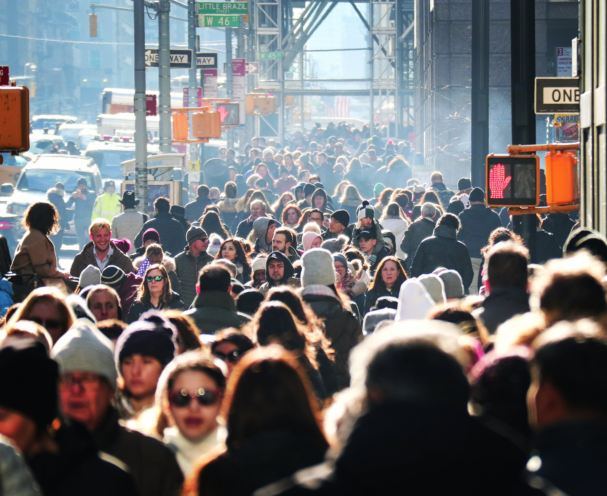 New York City Crowded Sidewalk