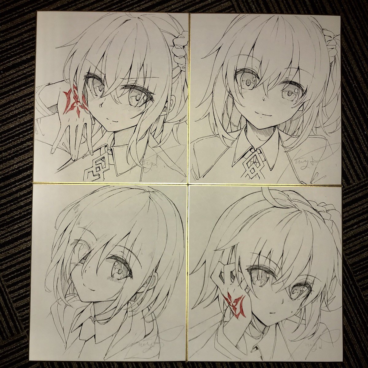 「色紙とりあえず4枚ご用意できましたー!明日お待ちしてますね 」|noyFの漫画