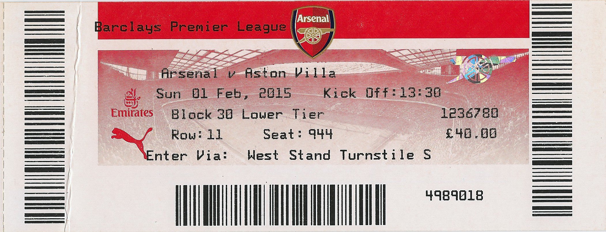 The Gooner X To finish this evening s eBay Arsenal match ticket auction selection No 5 home to Aston Villa in February 2015 https t zbJAjEylbr. More tickets https t VhTWvOe5Gt https t A4EeuU5...
