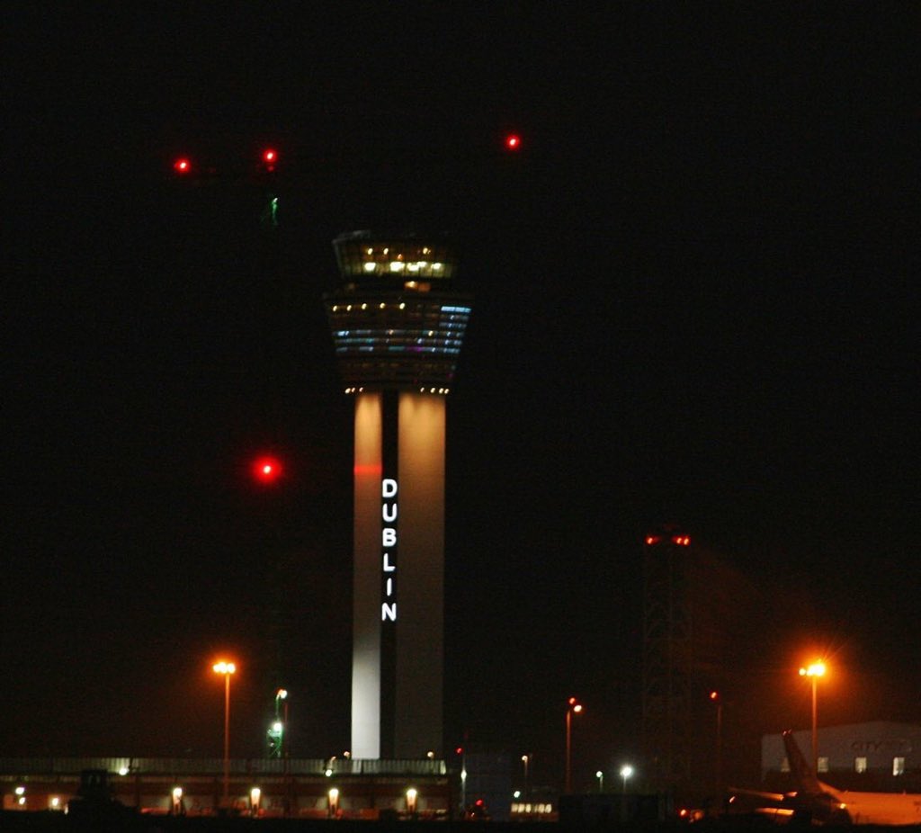 Air Traffic Control Tower At Night