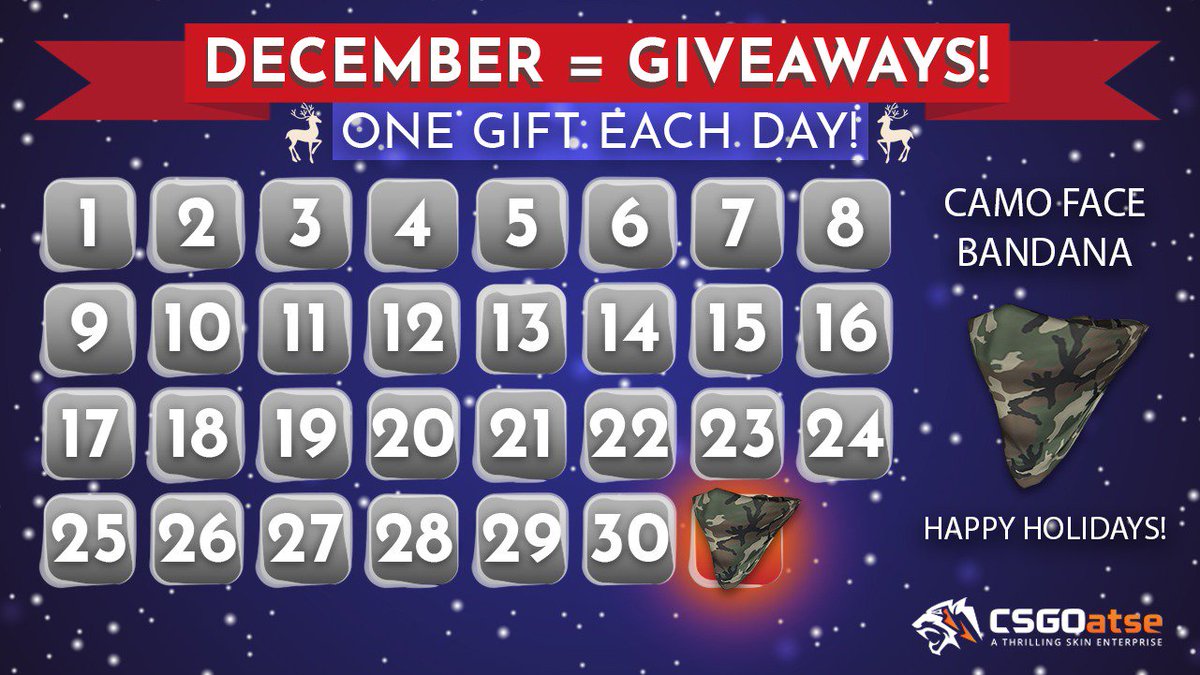 CSGOatse on Twitter: "🔥GIVEAWAY DAY 31🔥 We're giving a Camo Face Bandana from H1Z1! Requirements ...