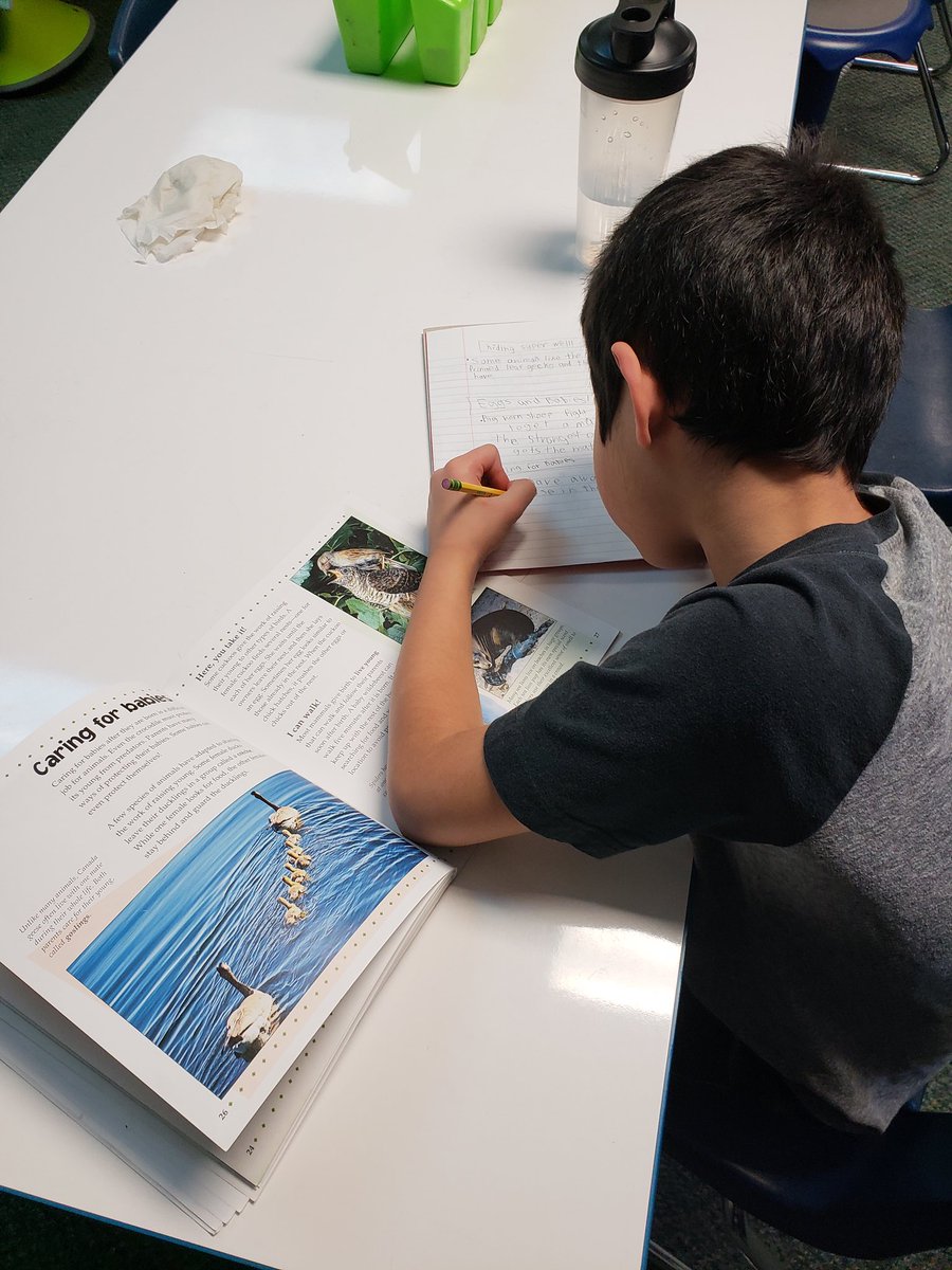 @PokornyTigerCubs reading to learn in #ripon3rd by stopping and jotting ...