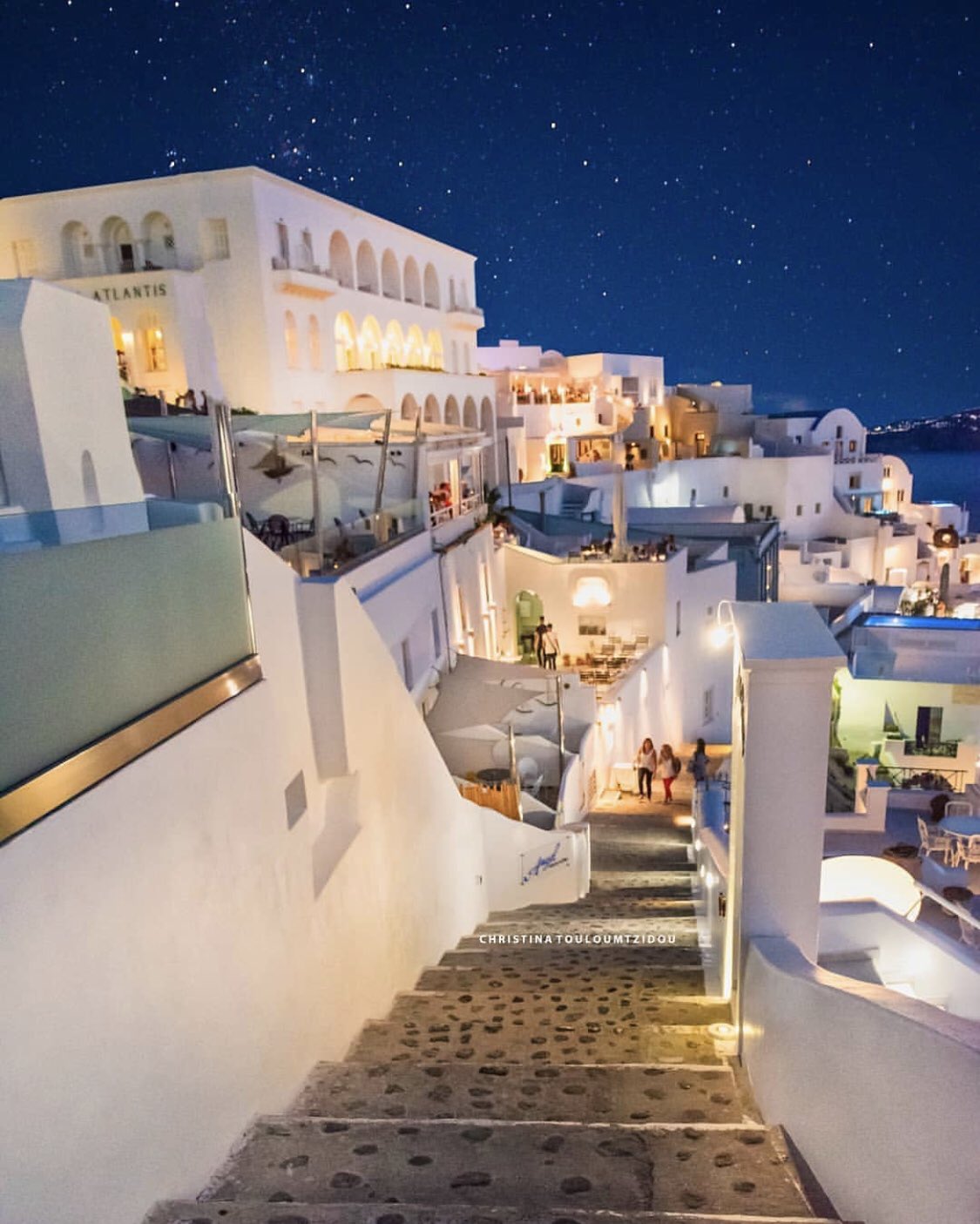 Santorini Greece At Night