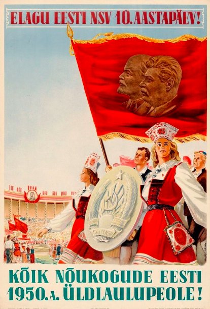 Soviet Visuals on Twitter: ""Long live the 10th anniversary of Estonian SSR!" Soviet poster ...