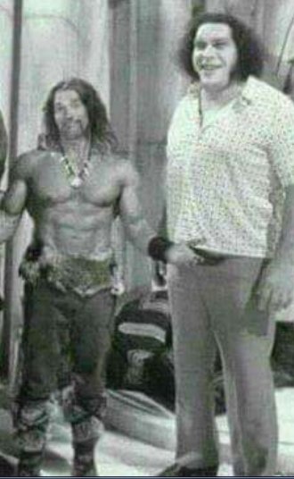 Andre The Giant And Arnold Schwarzenegger
