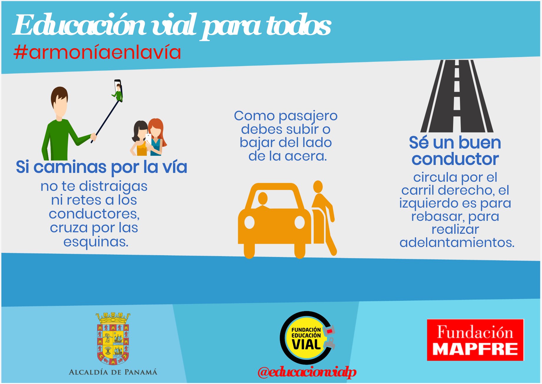 Fund. Educación Vial #Panamá on Twitter: "Por favor, comparte las normas de tránsito para que ...