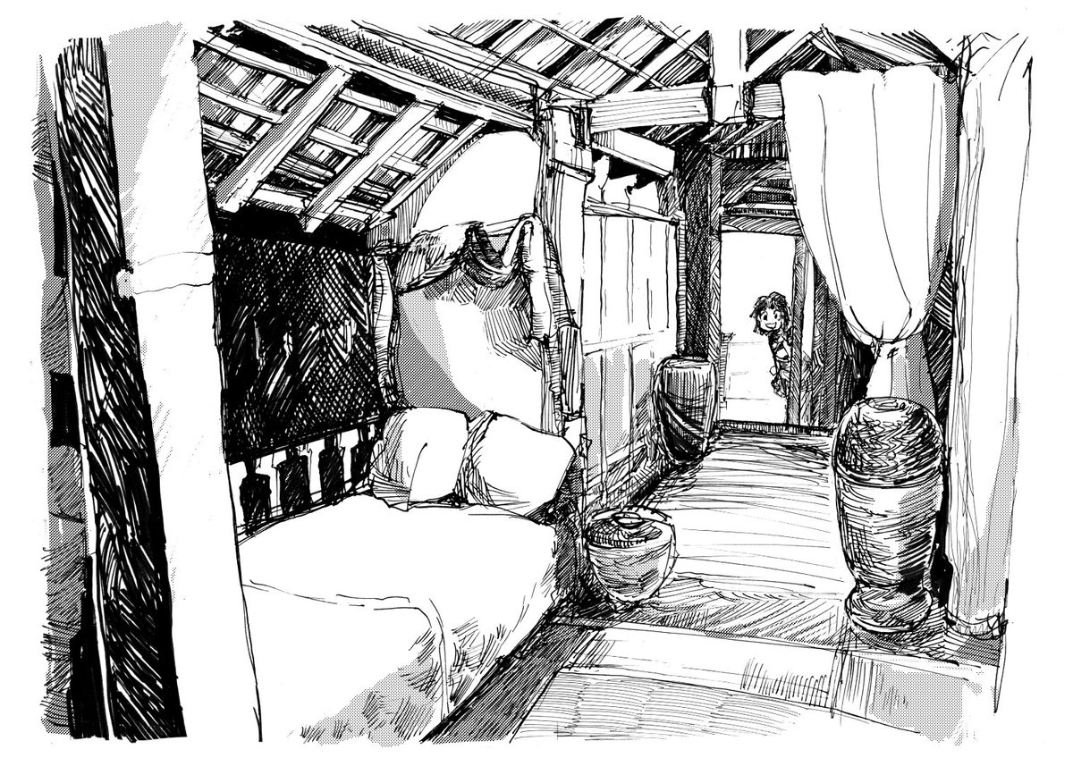 いるかな?」 使用画材 さじペン、筆ペン、ミリペン 下書きなし 制作時間二～三時間? 引き出しが少ないので、描いて」知 C106(日曜)南r27aの漫画