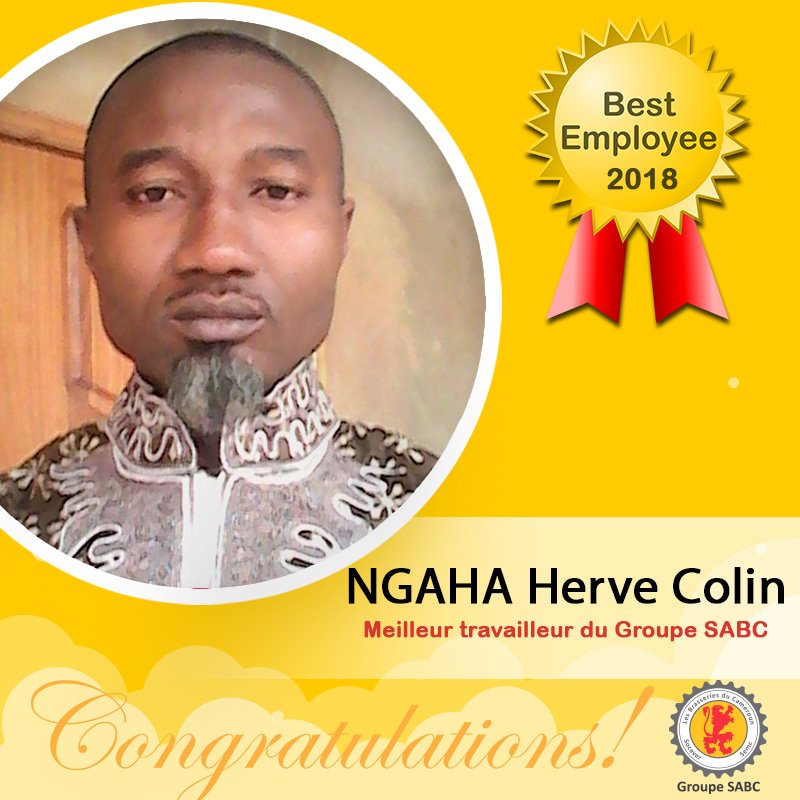Groupe SABC on Twitter: "Le meilleur travailleur du #Groupe_SABC de l'année 2018 se nomme NGAHA ...