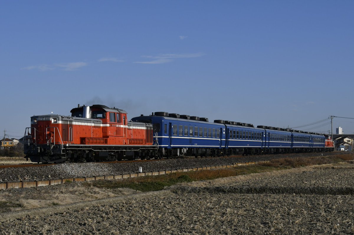 イロハニホヘト on Twitter: "1/11 試9220レ～試9221レDD51-897+12系5B+DD51-888群馬藤岡～丹荘にて 先日の運転では曇られたらしいですが、本日は終始 ...