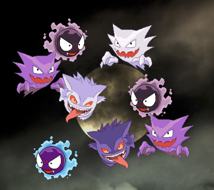 Shiny Gastly Haunter And Gengar