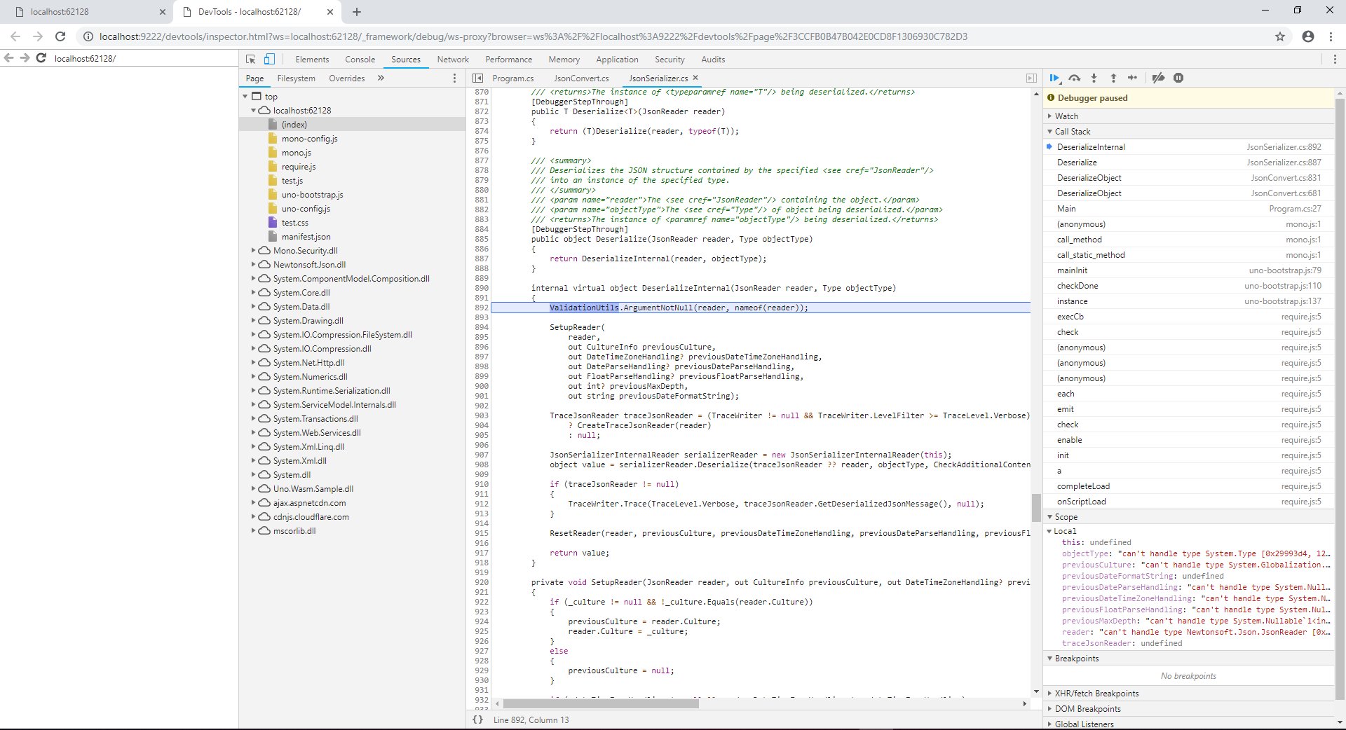 Jérôme Laban on Twitter: "Sweet, got #sourcelink to work with the mono #wasm debugger. This is ...