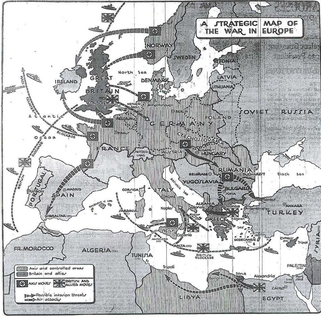 New York Times shows "A Strategic Map of the War in Europe" with ...