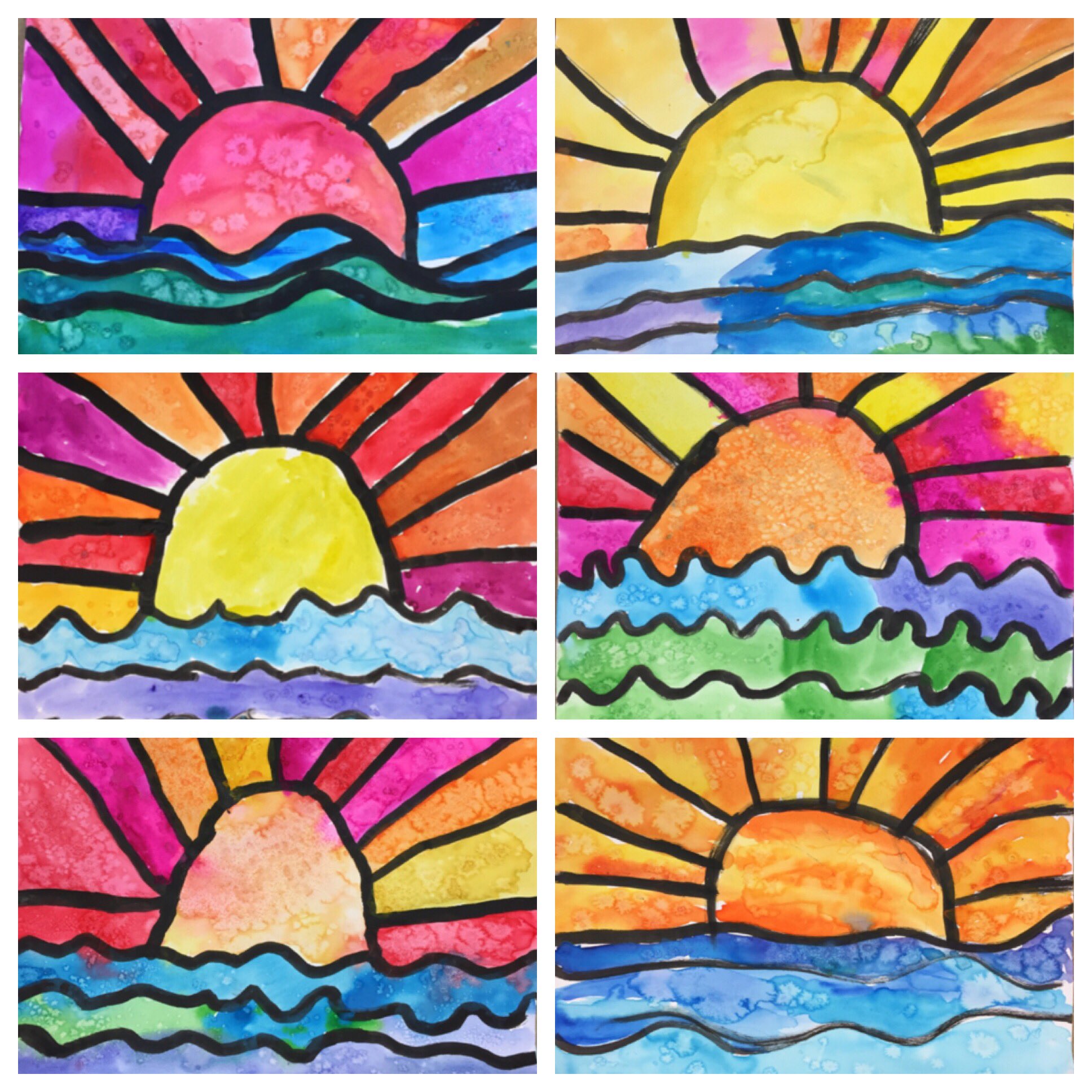 Sunset Paintings For Kids