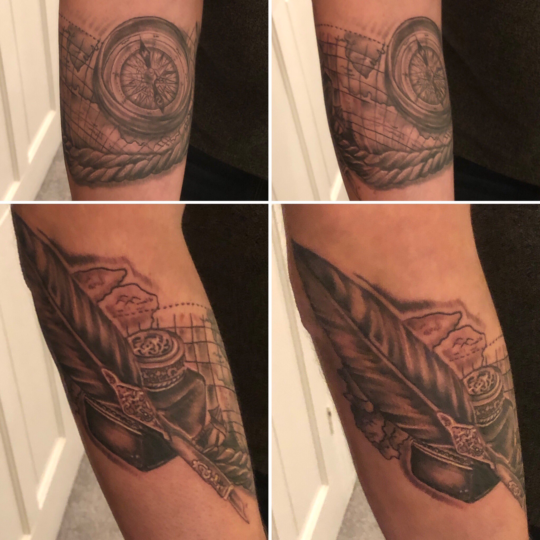 Quill And Ink Pot Tattoo