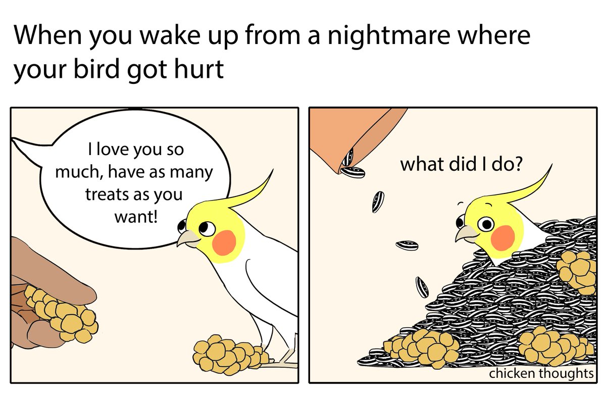 「When the void takes both of your feet 😱 #birb 」Chicken Thoughtsの漫画