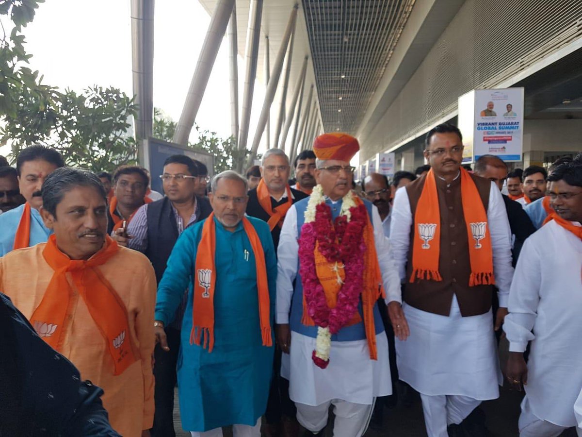Om Mathur arrives in Gujarat on his first visit after re-appointment as ...