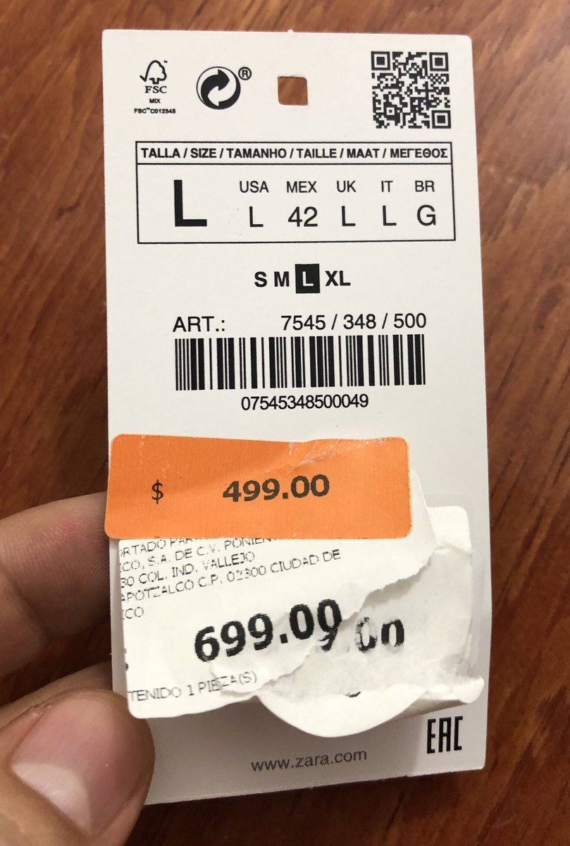 rueda principal grava etiquetas de zara con dos precios Exitoso liberal ...