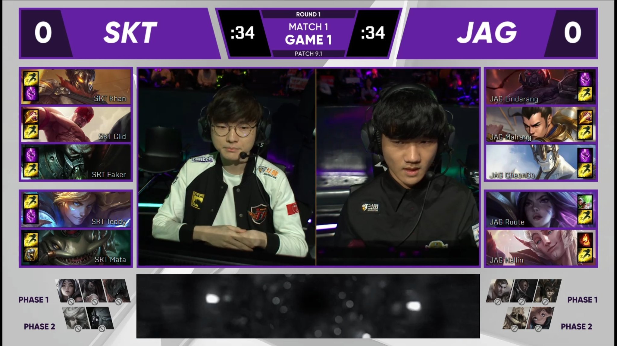 T1 LoL on Twitter: "#LCK Spring Split R1. SKT vs JAG. 1세트 먼저 가져왔습니다! 연속 세트 승을 위하여 고고! We get ...