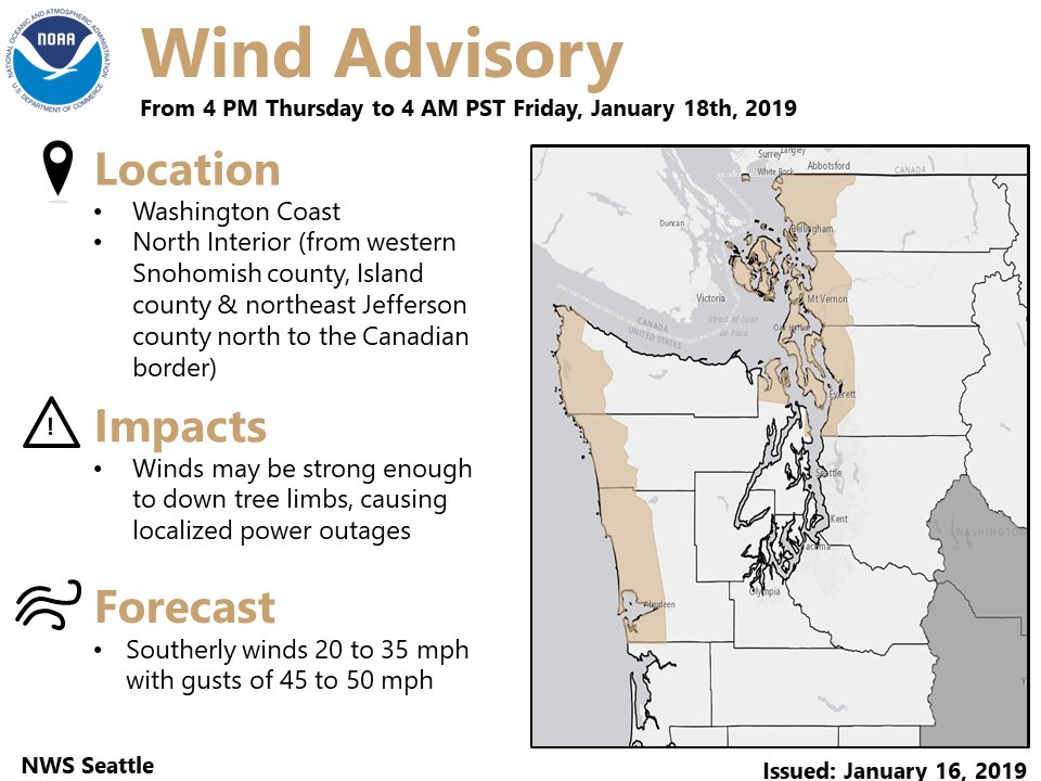 Wind advisory from 4PM Thu - 4AM Fri for WA Coast & North Interior(from ...