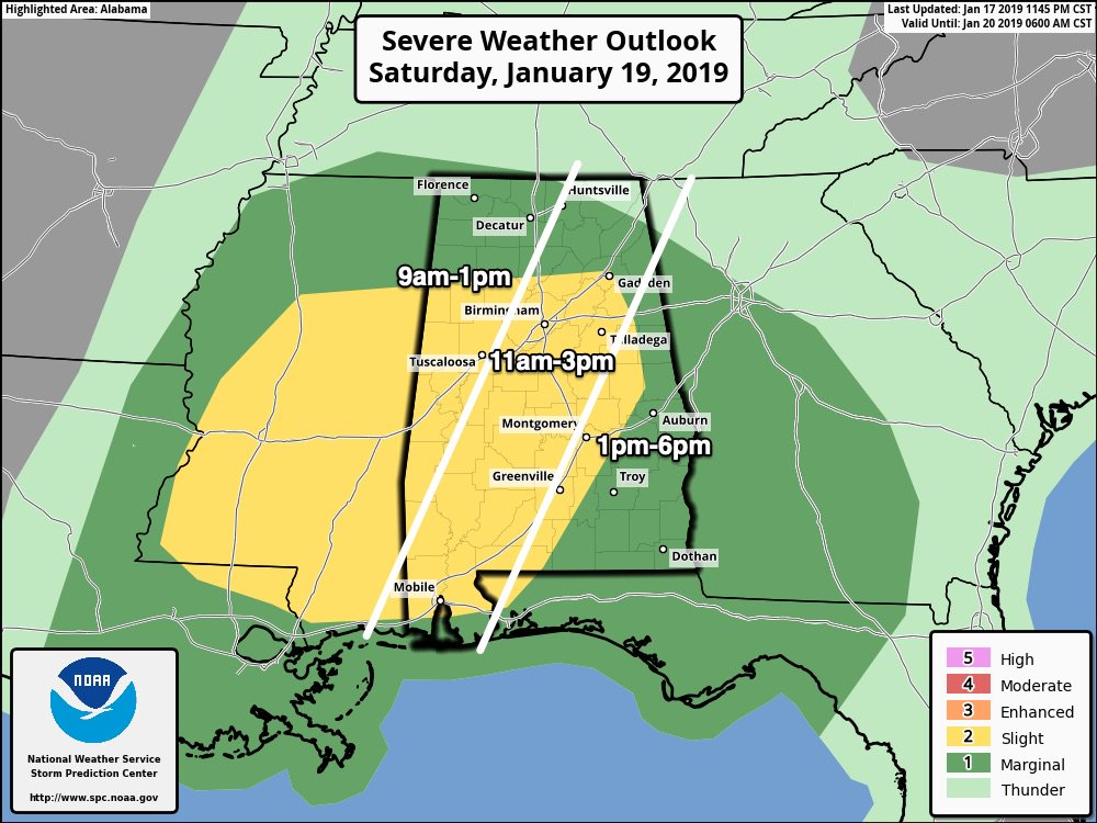 SPC weather forecast for tomorrow plus James Spann | Outdoor Board