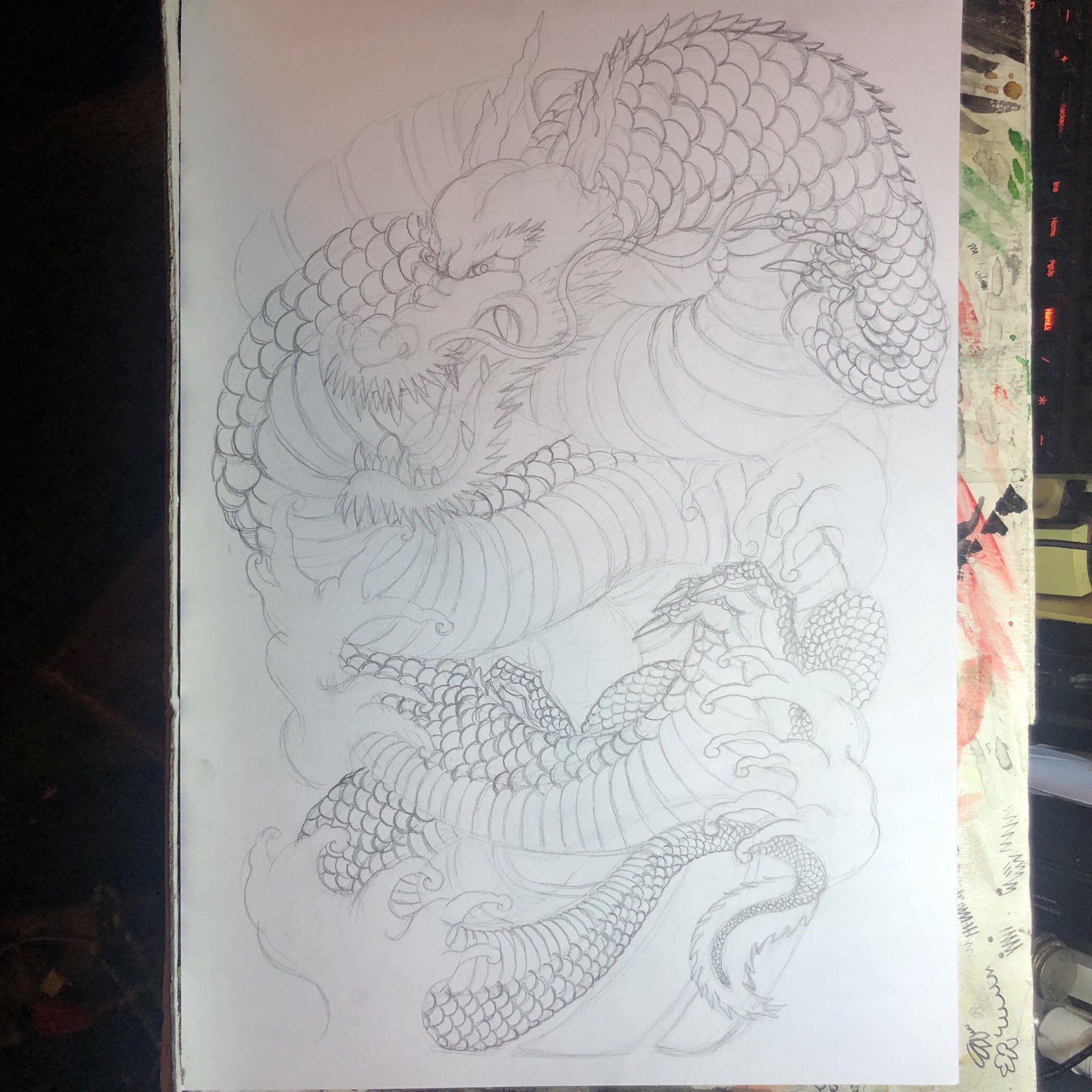Japanese Dragon Drawing Tattoo