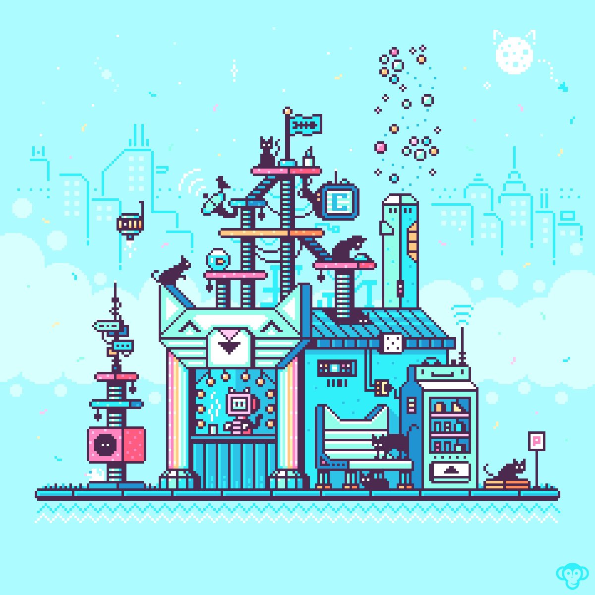 Brandon James Greer on Twitter: "Cat Cafe! #pixelart #caturday https://t.co/mdMm3vOi5b" / Twitter