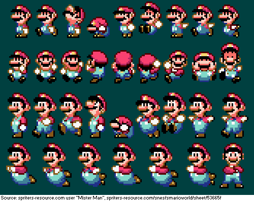 Super Mario World Mario Sprites Super Mario World Mario Sprites