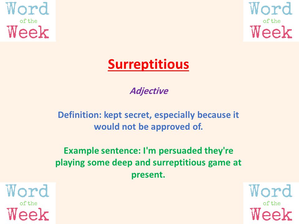 Surreptitious Definition