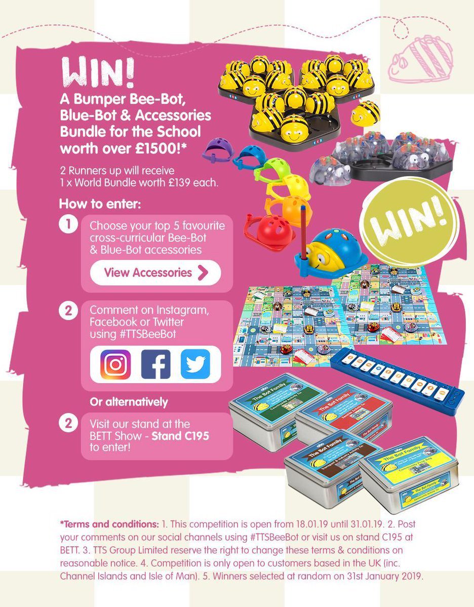 TTS Resources on Twitter: "Did you know you could win a BUMPER Bee-Bot, Blue-Bot & accessories ...