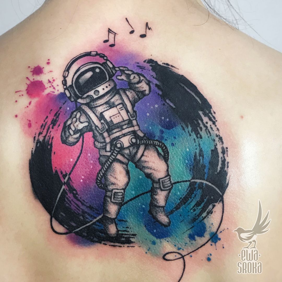 Astronaut Floating In Space Tattoo