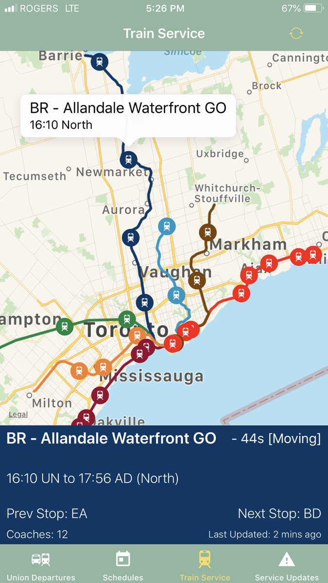 Go Train Route Map