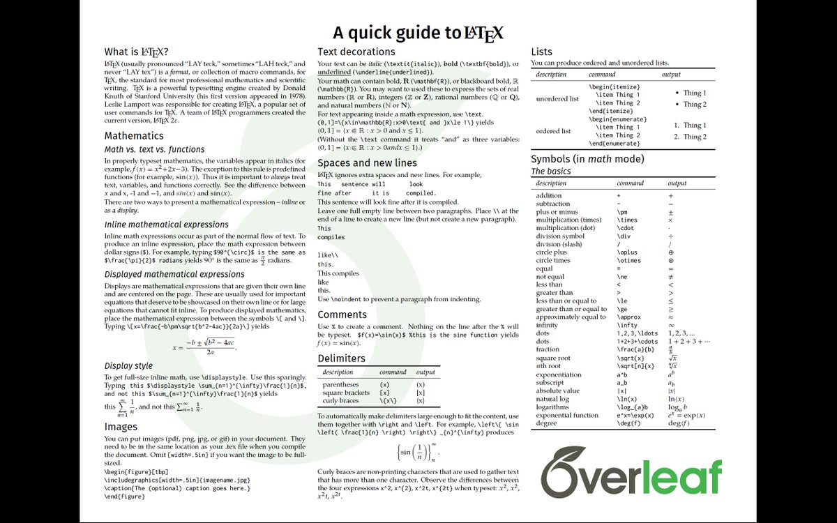 A quick guide to LATEX - Overleaf