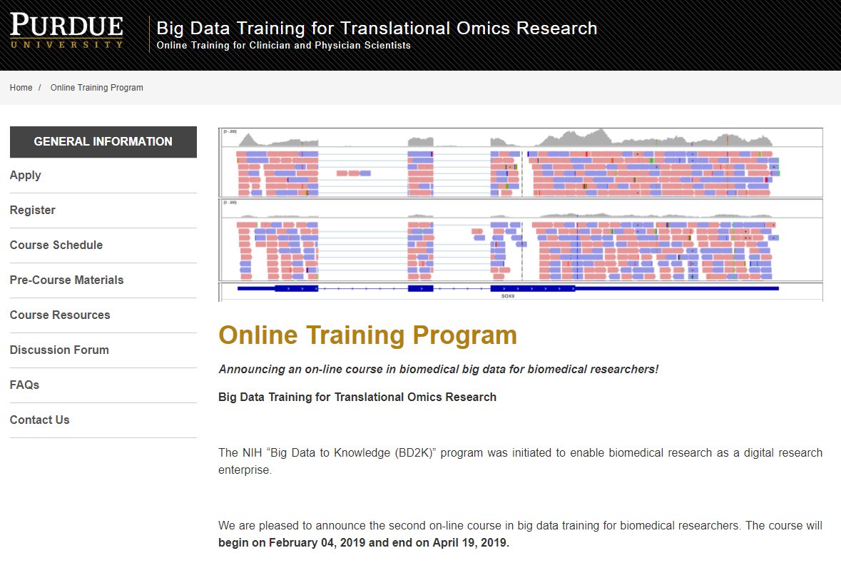 Biomedical Data Science Innovation Lab on Twitter: "@LifeAtPurdue's #BigData Training for # ...