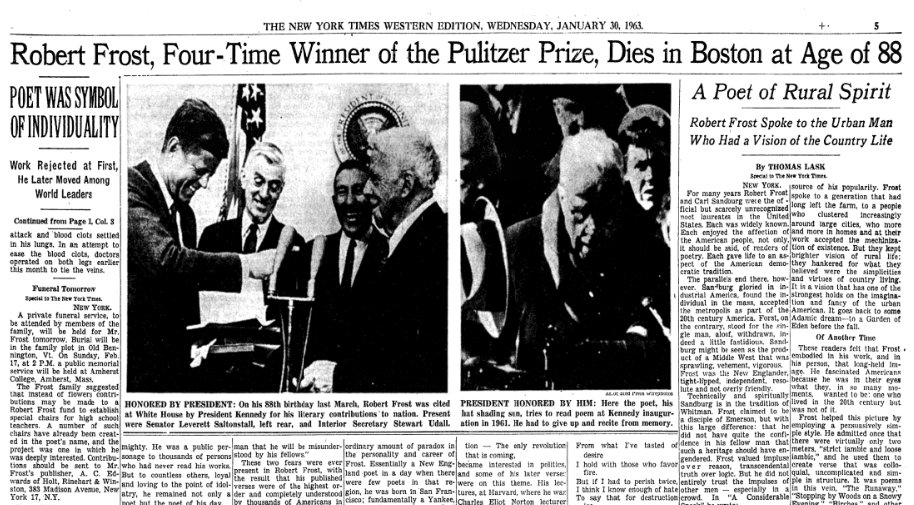 Robert Frost Pulitzer Prize