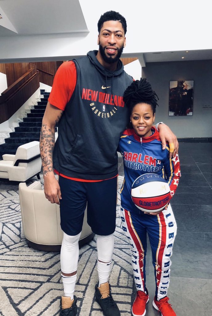 Harlem Globetrotter Cherelle George: 6-foot-10 @AntDavis23 with 5-foot ...