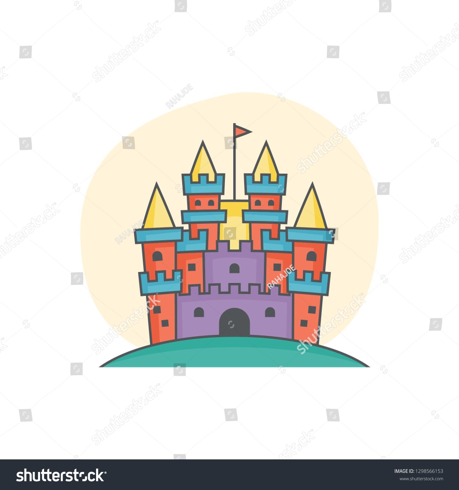 Simple Princess Castle Cartoon