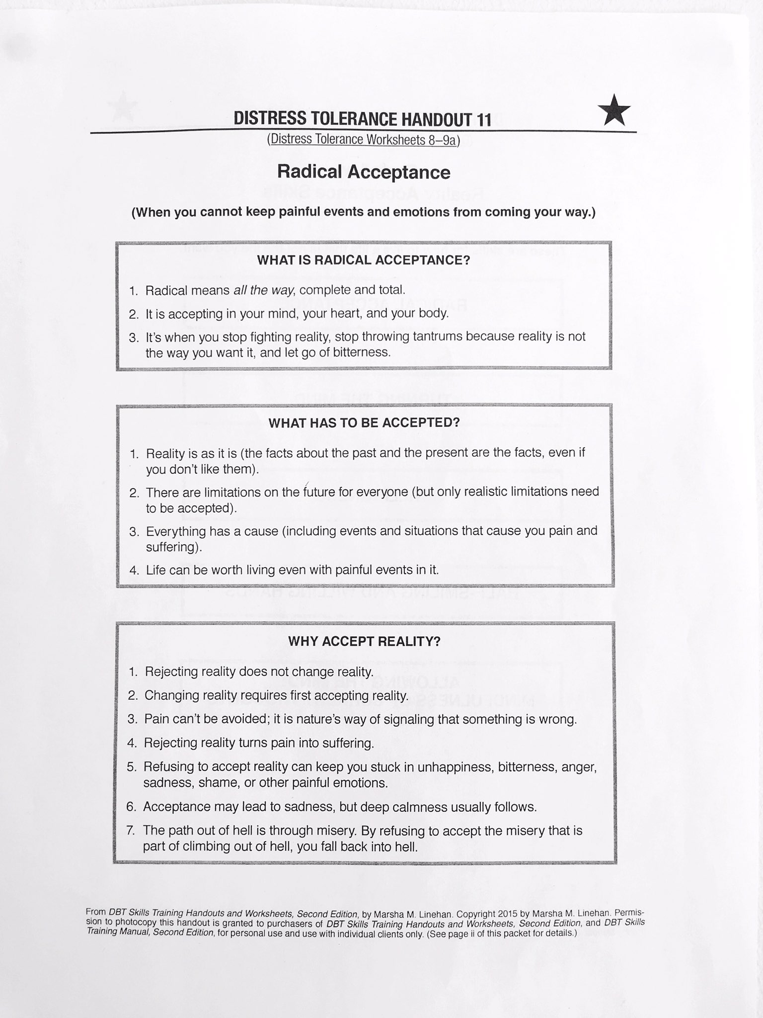 Radical Acceptance DBT SKILLS APPLICATION (PEERS HELPING, 58% OFF